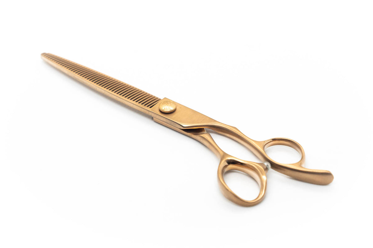 Aspen Lt Rose Gold Pet Grooming 7.5 inch Thinning Scissor – Global Scissors