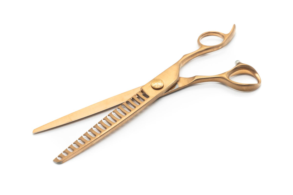 Aspen Lt Rose Gold Pet Grooming 7.5 inch 'CHUNKER' Thinning Scissor ...