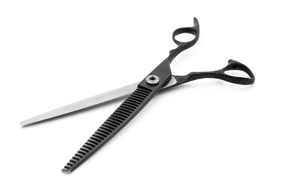 Panther Matte Black Pet Grooming 7.5 inch Thinning Scissor – Global ...