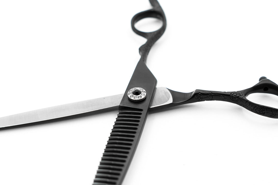 Panther Matte Black Pet Grooming 7.5 inch Thinning Scissor – Global ...